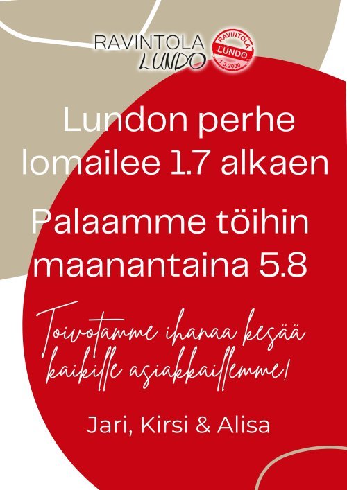 Herkullinen lounas joka arkipäivä, Lieto - Ravintola Lundo